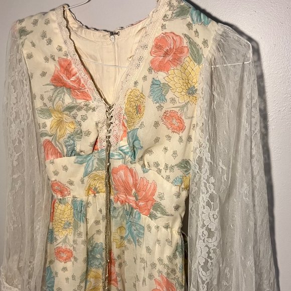 Tops | Authentic 19670s Rare Vintage Dreamy Boho Sheer Lace Blouse ...